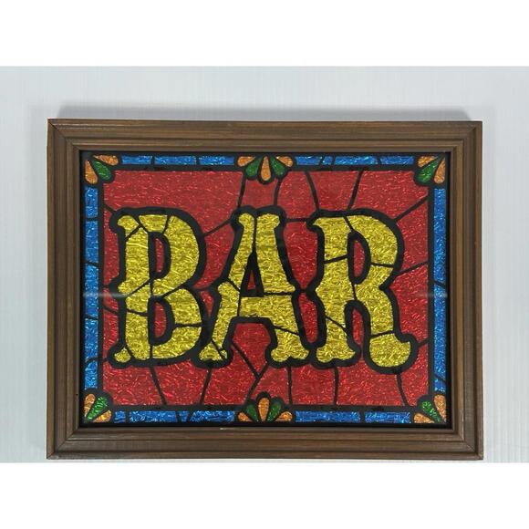 Other | Vintage Af Products Glitter Art Bar Sign Man Cave 8s Usa Fair ...